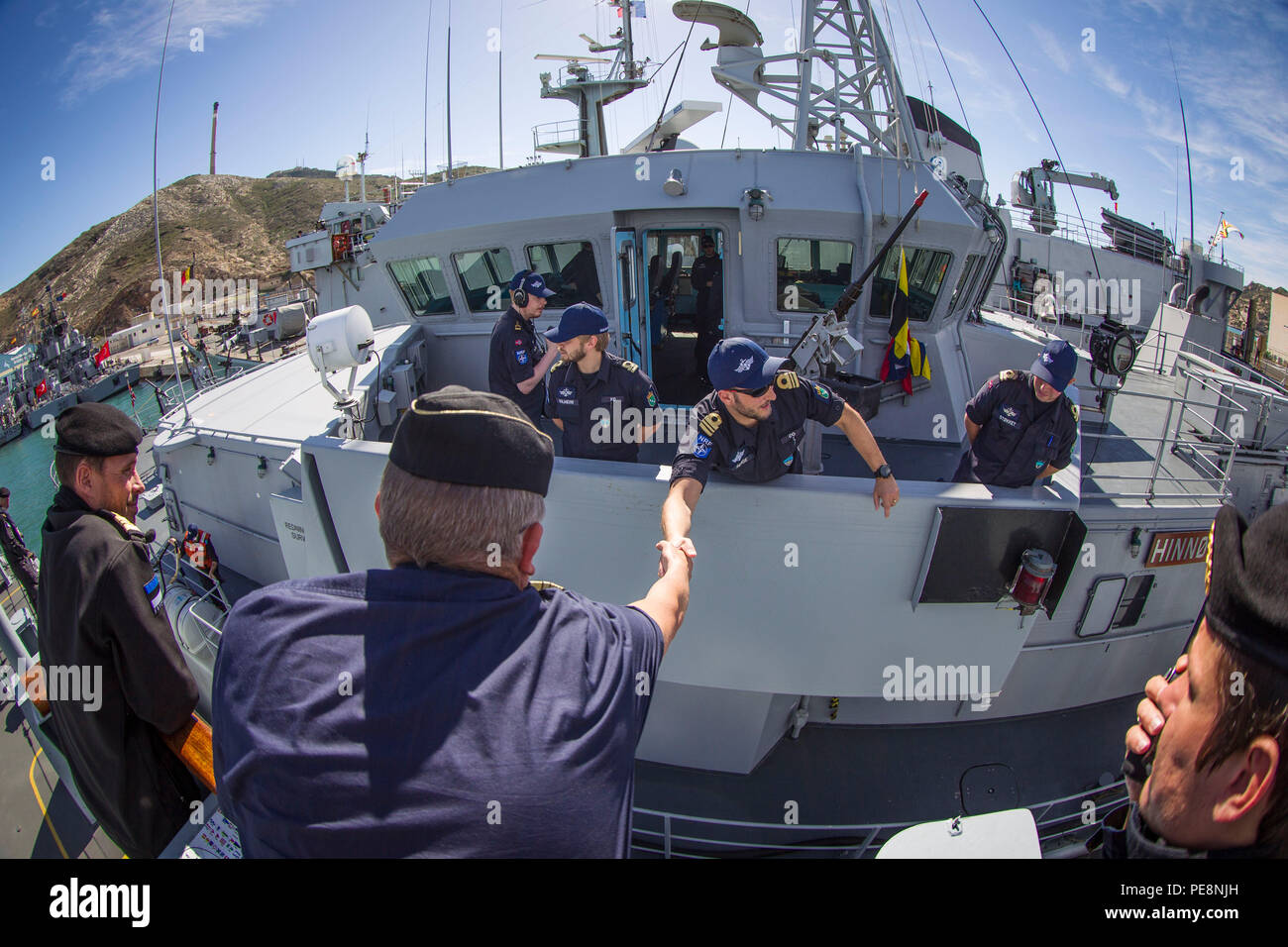 Estonian minehunter ship EML Admiral Cowan is shown during Trident ...