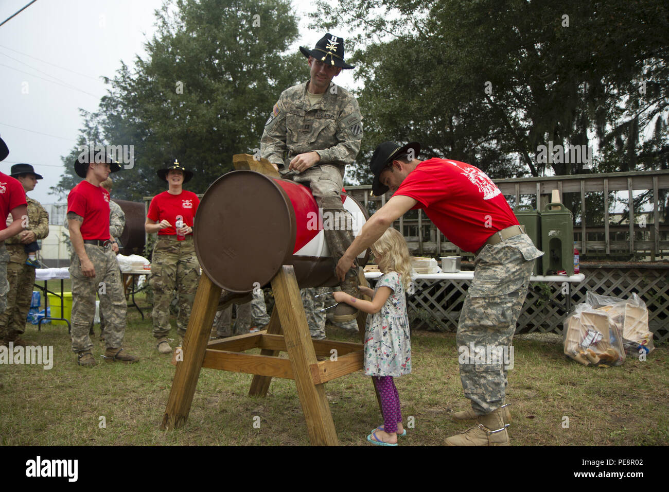 Capt. Derek Murphy, 3rd Squadron, 17th Cavalry Regiment, receives his ...