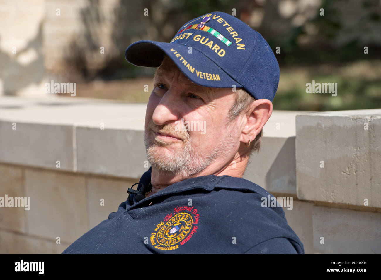 U.S. Coast Guard Vietnam veteran Gil “Frenchy” Benoit sits in front of ...