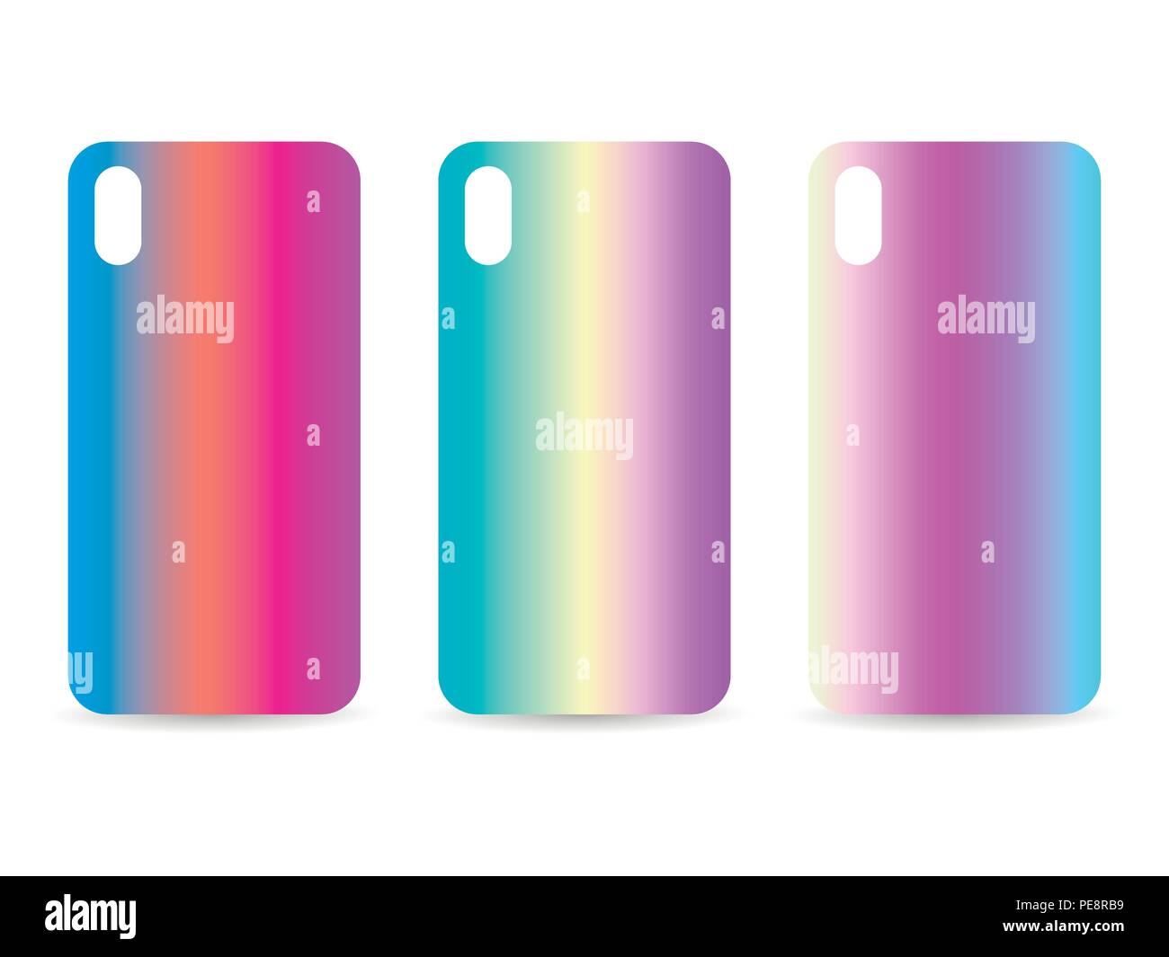Phone case set with gradient backgrounds. Blurred shades. Vector ...