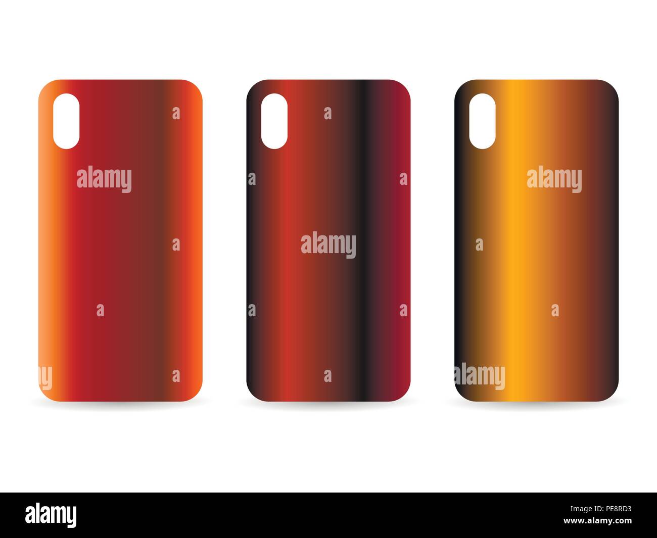 Phone case set with gradient backgrounds. Blurred shades. Vector ...