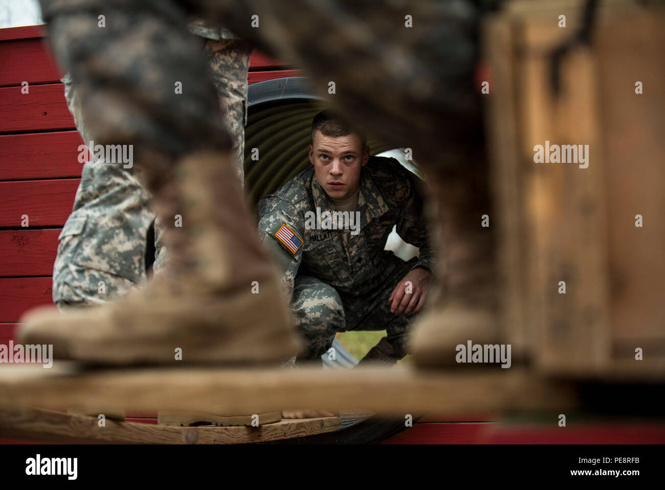 U.S. Army Reserve military police Soldiers navigate through a ...