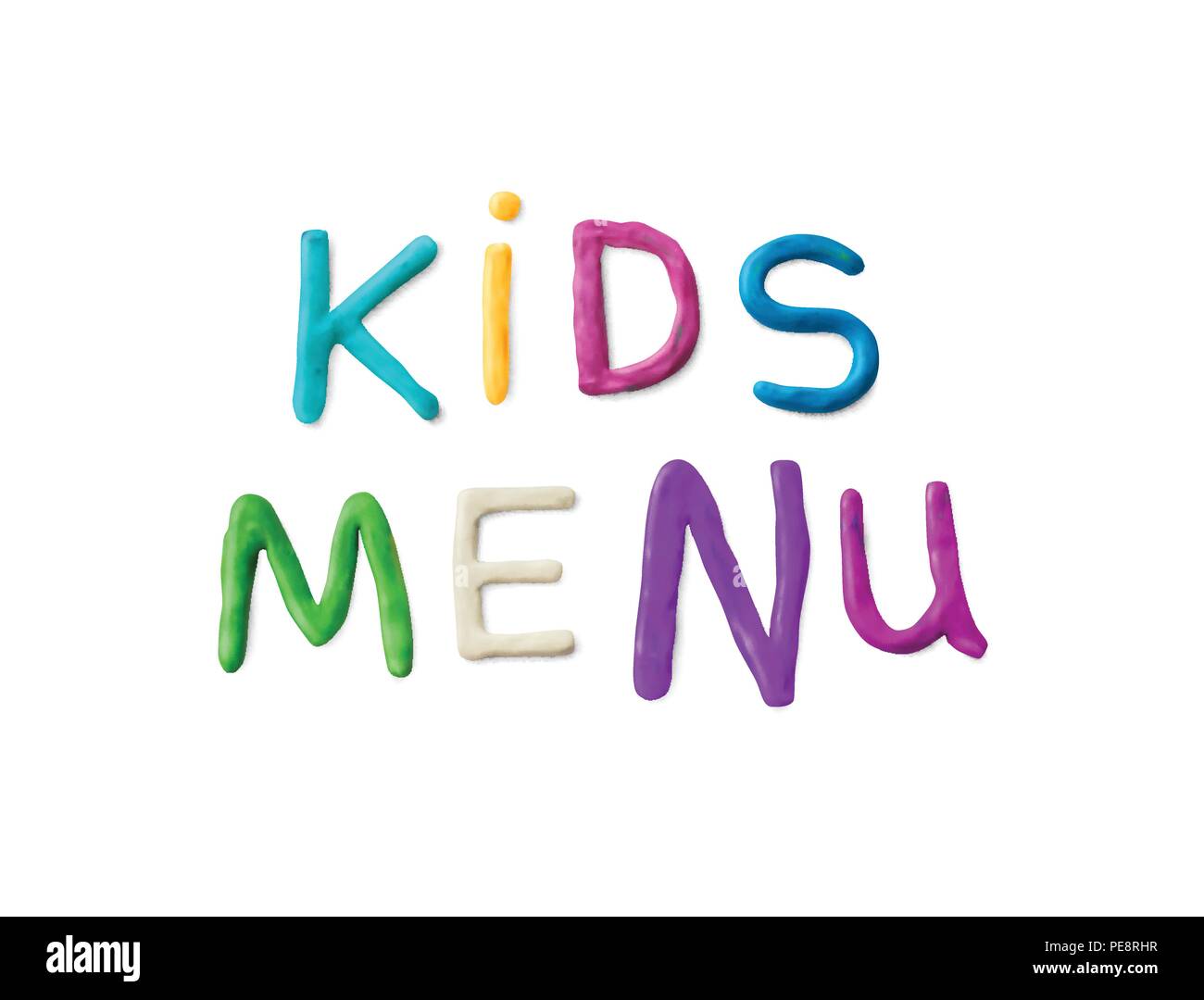 Handmade modeling clay words kids menu Stock Vector Image & Art - Alamy