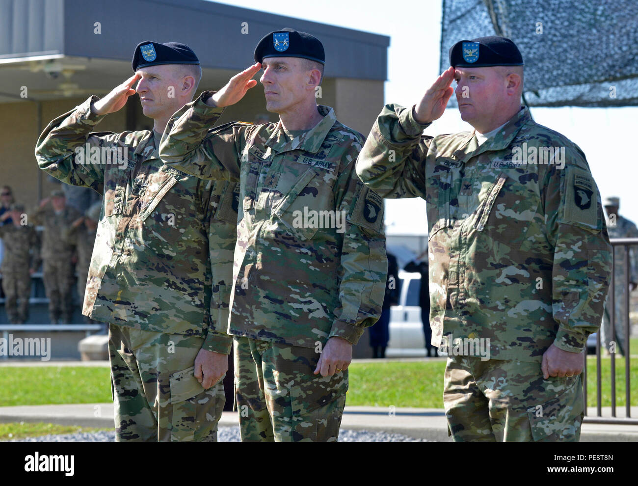 From left, U.S. Army Col. Robert Campbell the outgoing commander, Maj ...
