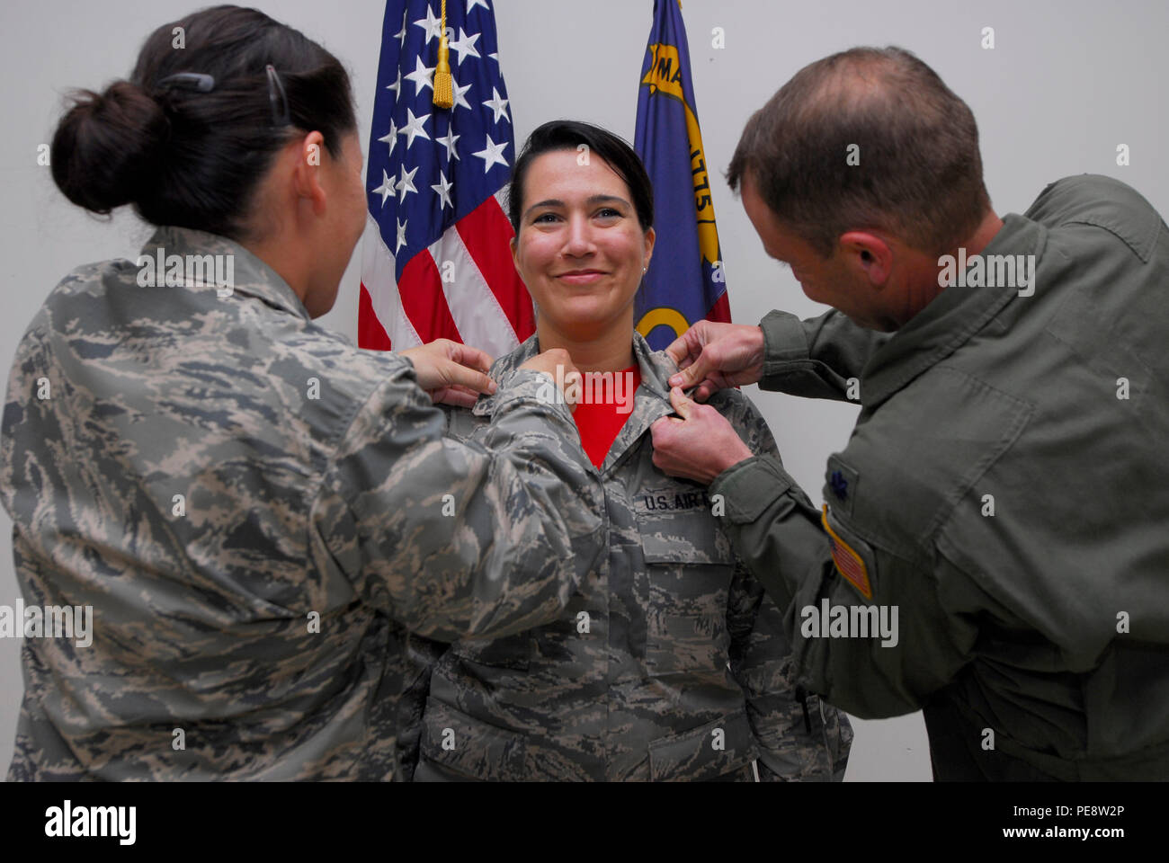 U.S. Air Force Lt. Col. Karen Shook (left), 145th Aircraft Maintenance ...