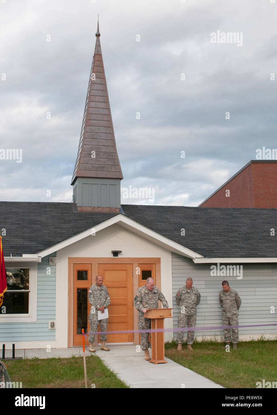 U.S. Army Maj. Kurt Geib, chaplain, National Guard Bureau, leads the ...
