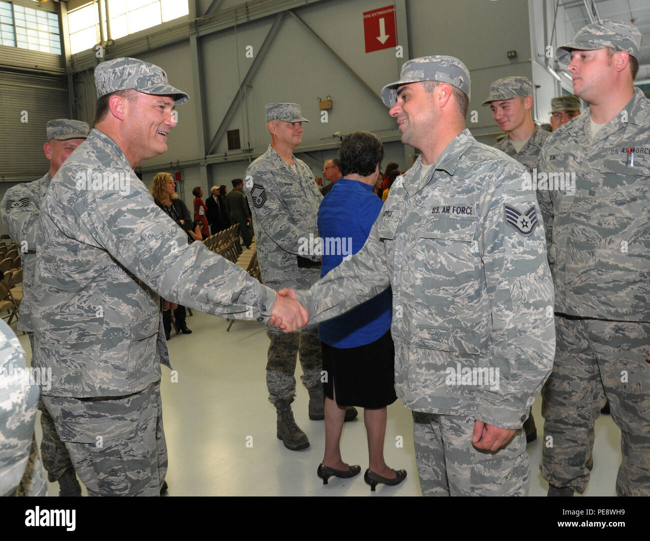 Brig. Gen. Michael E. Stencel, adjutant general, Oregon, left, greets ...