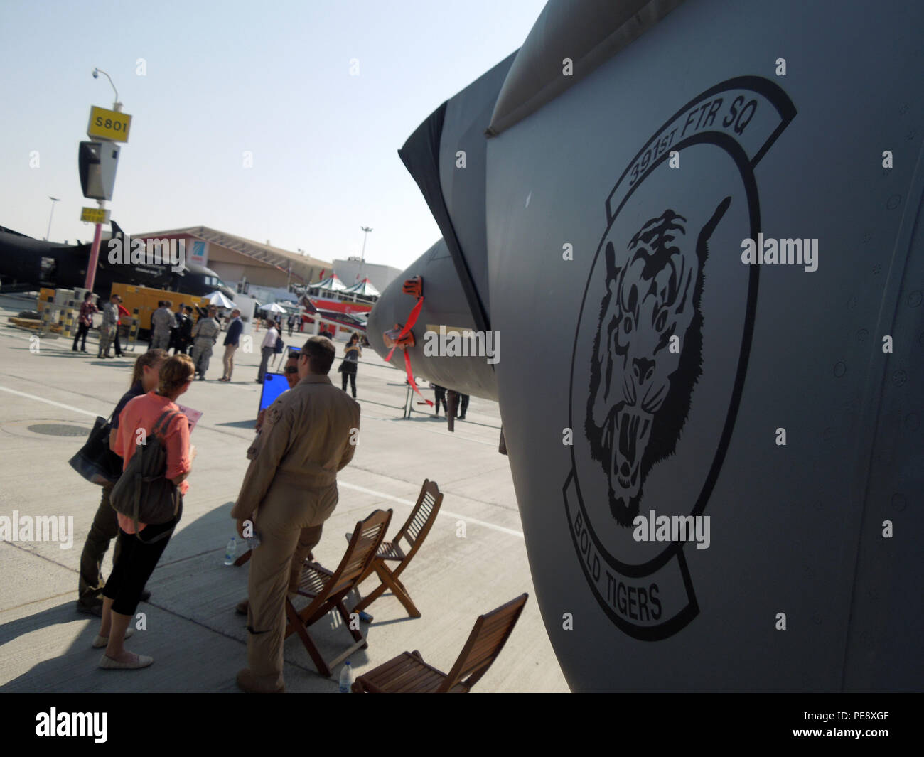 Members of the 391st Fighter Squadron, Mountain Home AFB, Idaho, talk ...