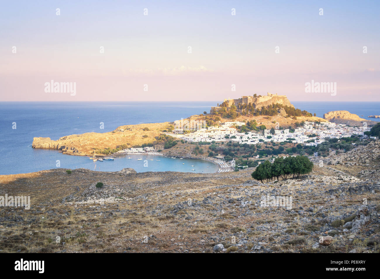 Lindos rhodes night hi-res stock photography and images - Alamy