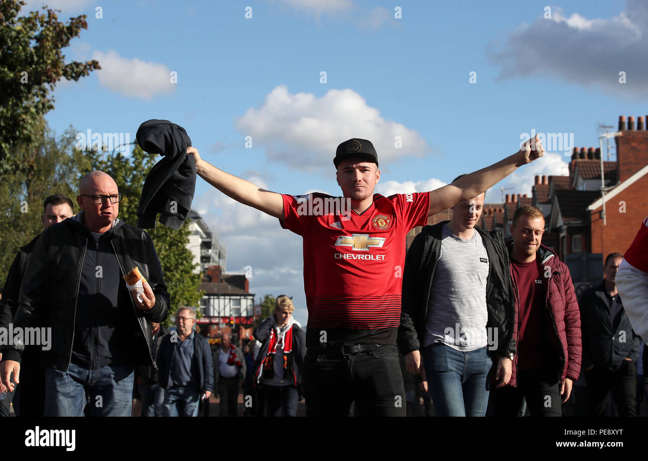 Manchester United fans outside the ground before the Premier League ...