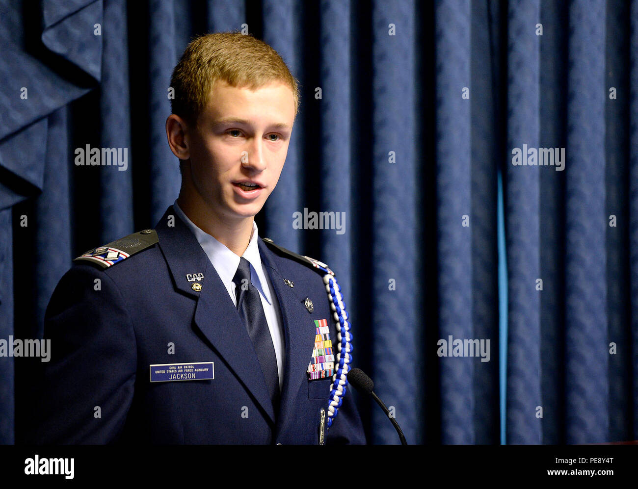 Civil Air Patrol Cadet Matthew C. Jackson thanks his parents and CAP ...
