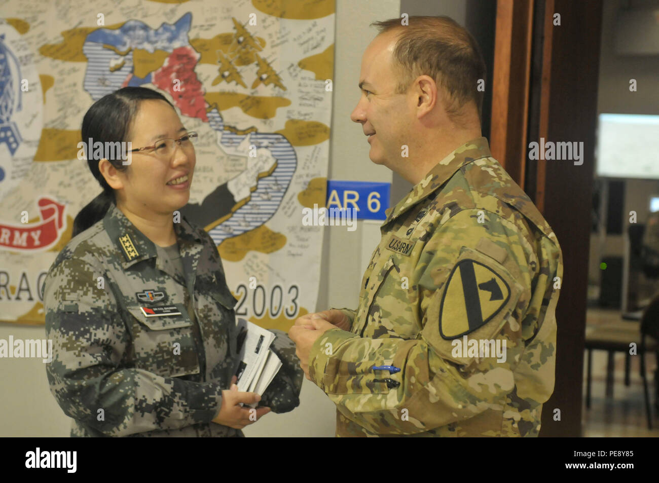 Lt. Col. Brian McCathy (right), commander of the 3rd Battalion, 8th ...