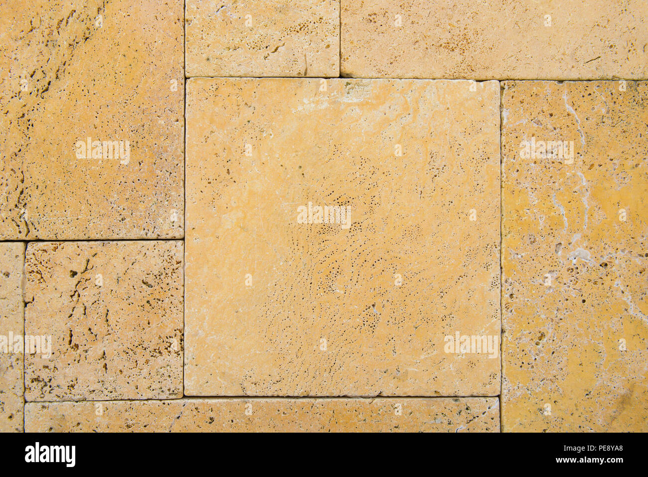 Yellow tiles wall texture background Stock Photo - Alamy