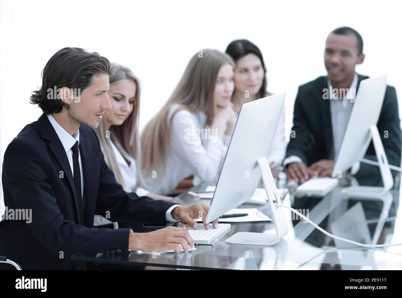 business team working on a new project Stock Photo - Alamy