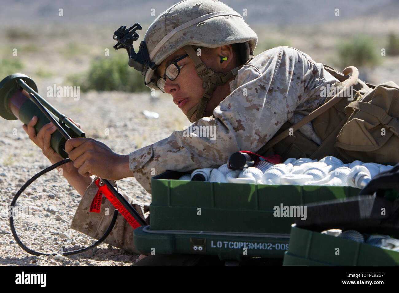 U.S. Marine Corps Lance Cpl. Evan L. Bohlke, a combat engineer with ...