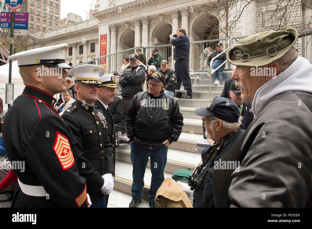 NEW YORK (Nov. 11, 2015) Marine Corps Sgt. Maj. Ramiro Olmos, Marine ...