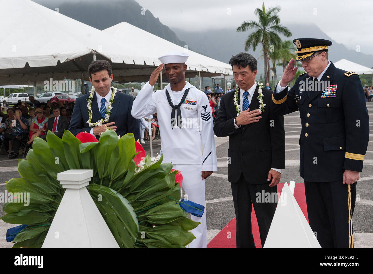 Brian Schatz (left), senior United States senator of Hawaii, Shan ...