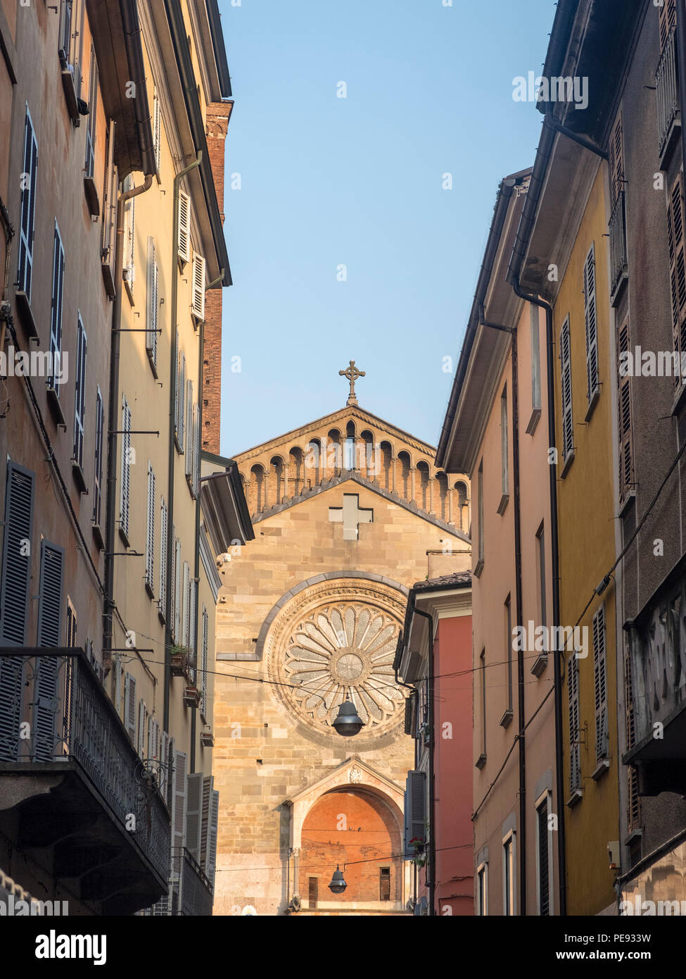 Piacenza, Emilia Romagna, Italy: facade of the historic cathedral, or ...