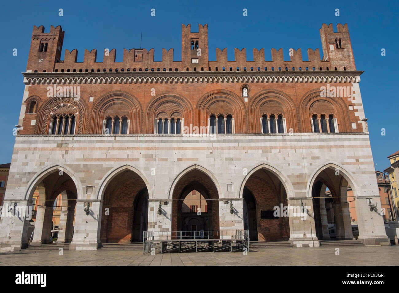 Piacenza, Emilia Romagna, Italy: the Gotico palace, in the main square ...