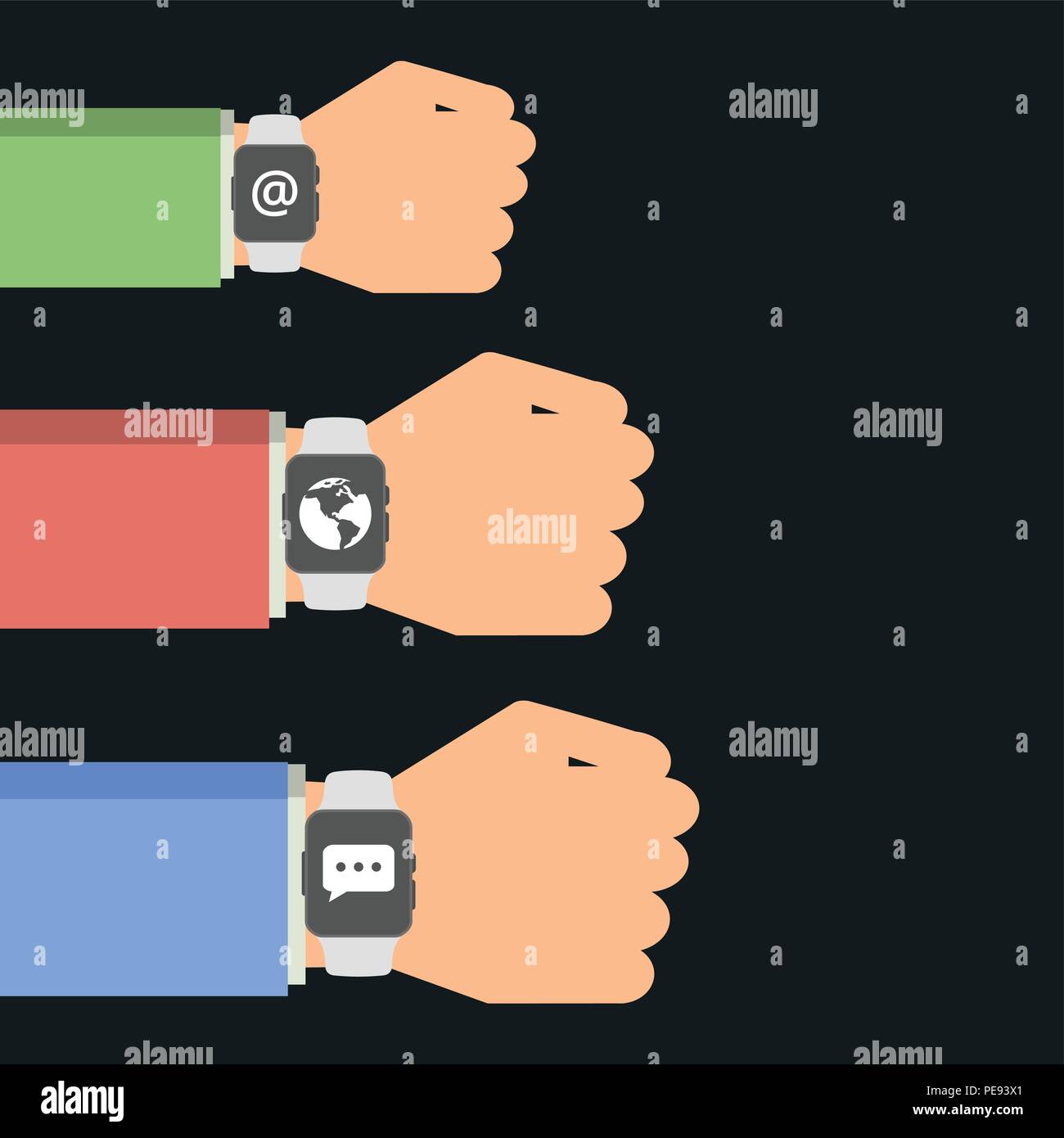 Smart Watches creative design with typography vector Stock Vector Image ...