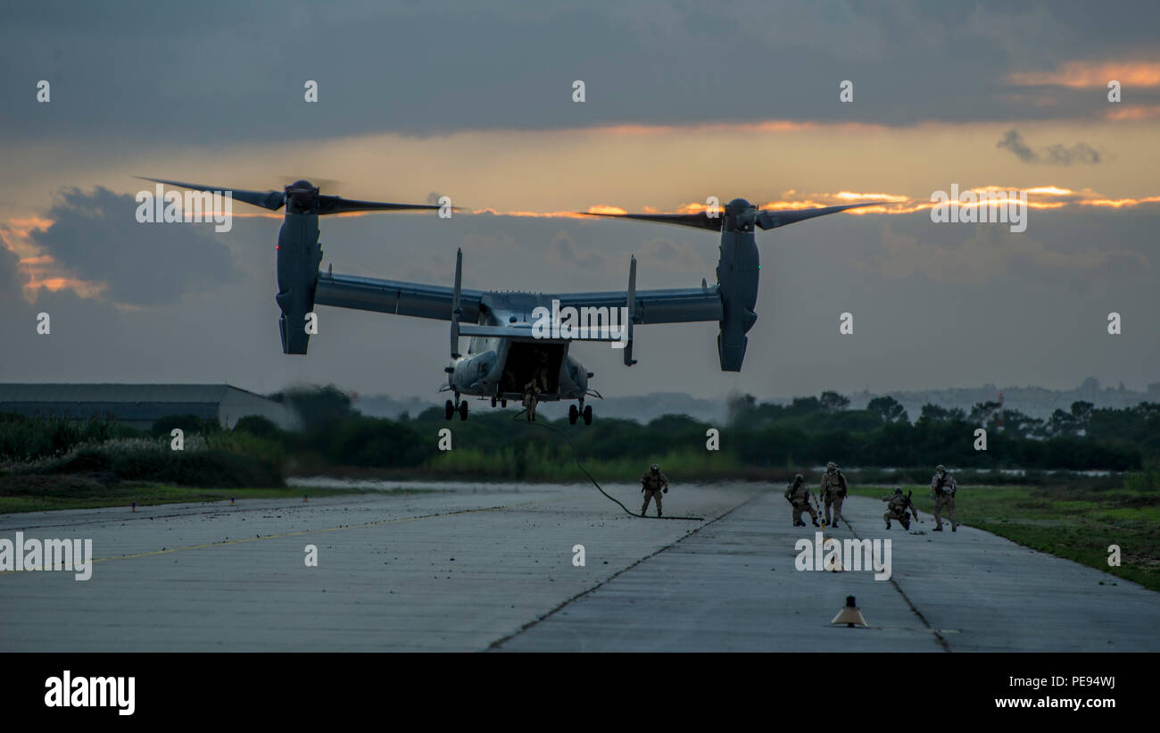 On October 27, 2015, commandos from four NATO nations perform fast-rope ...