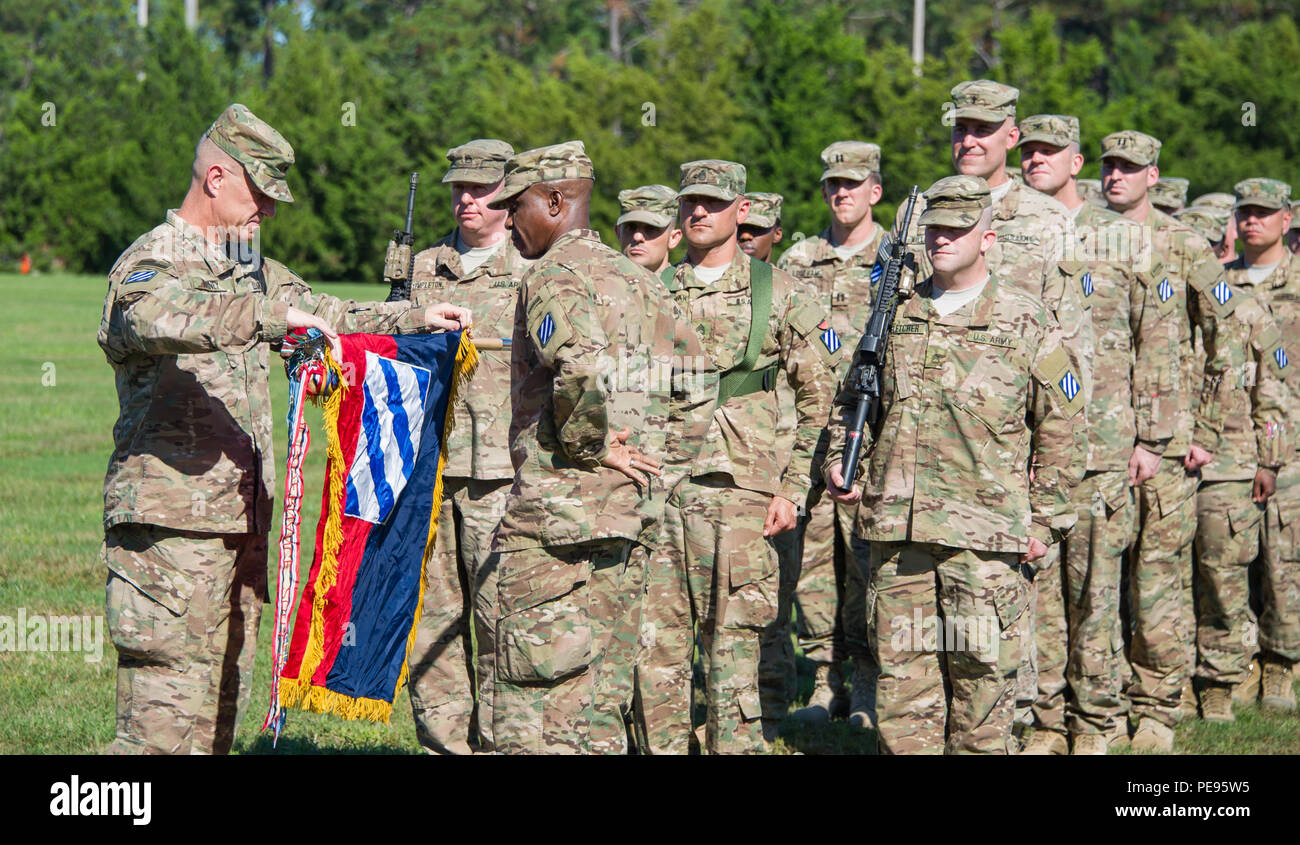 Maj. Gen. James Rainey (left) and Command Sgt. Maj. Christopher Gilpin ...