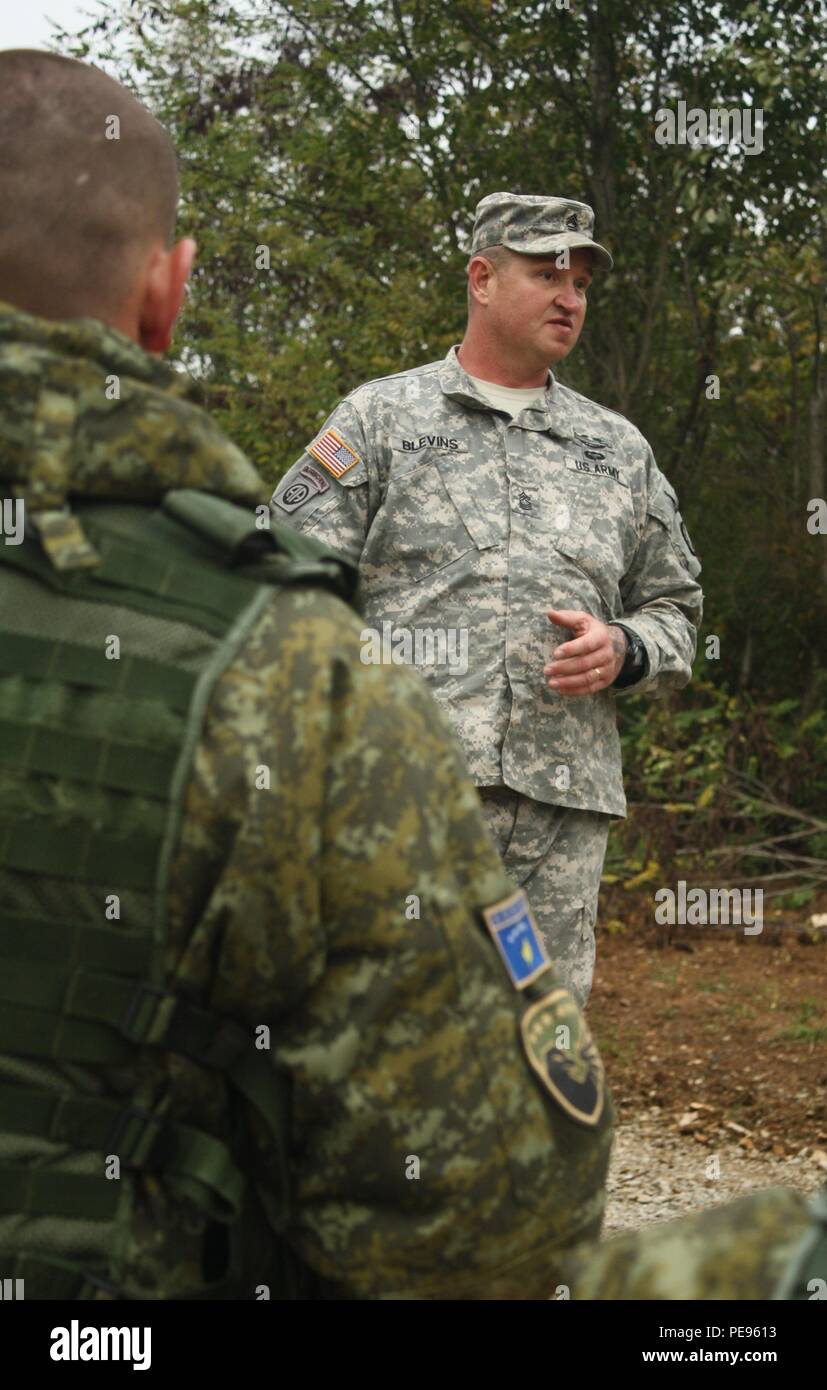 Master Sgt. Kenneth Blevins, a member of the Multinational Battle Group ...