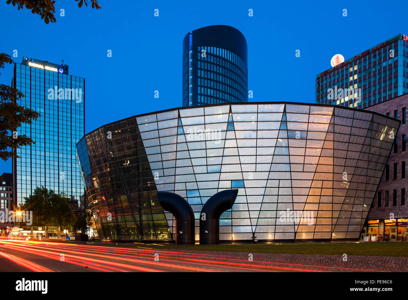 Germany, Dortmund, the municipal library, left hand the building of the ...