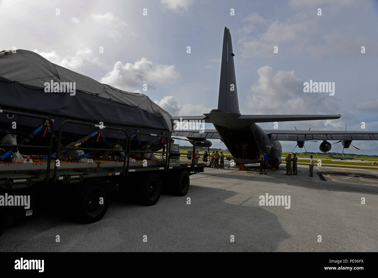 A U.S. Air Force MC-130J and MC-130H crew drop a watercraft and ...