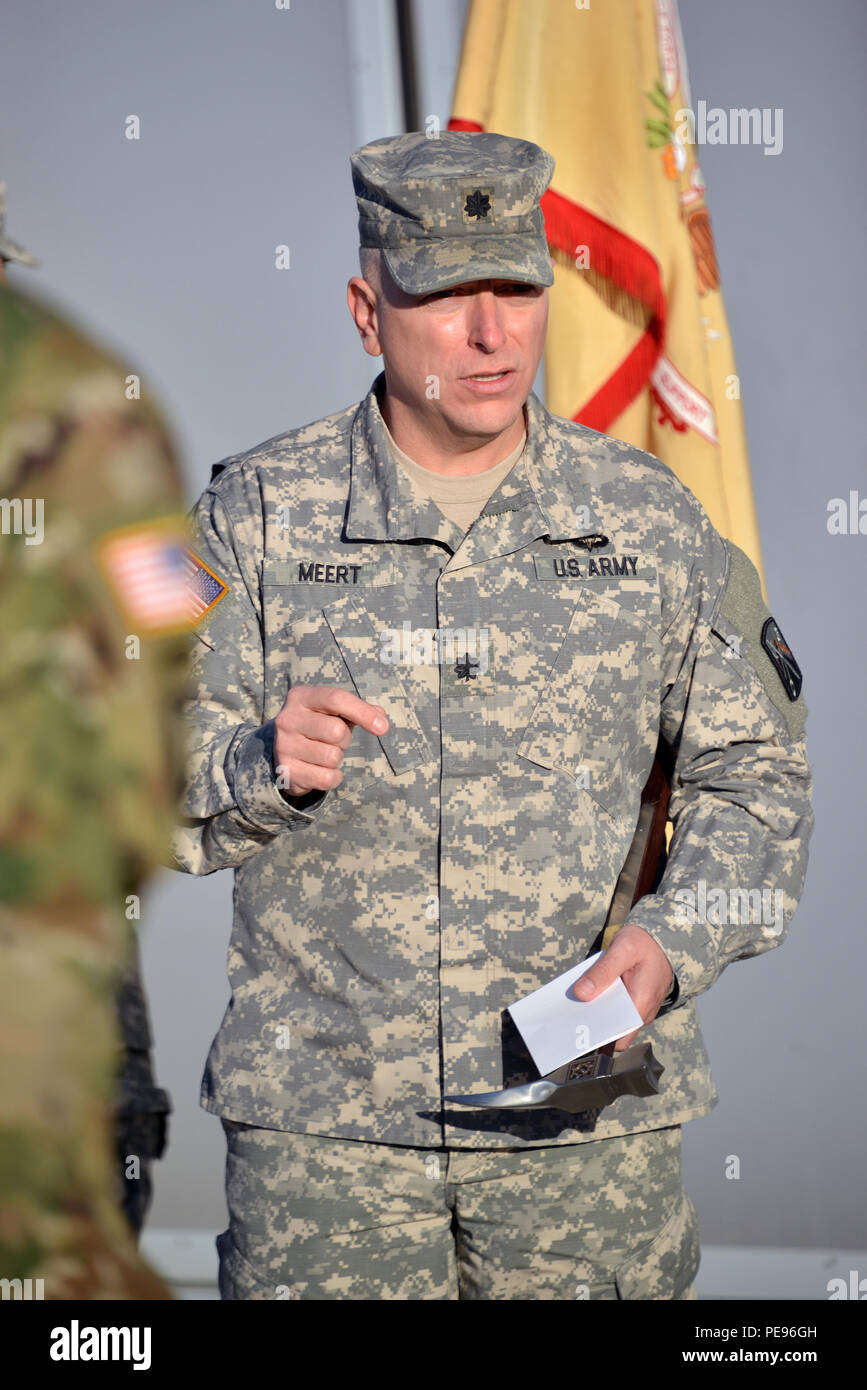 U.S. Army Lt. Col. Robb A. Meert, commander of 18th Combat Sustainment ...
