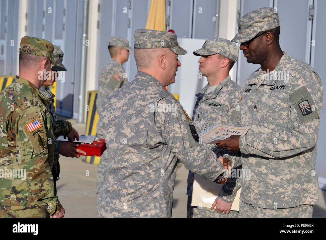 U.S. Army Lt. Col. Robb A. Meert (center), commander of 18th Combat ...