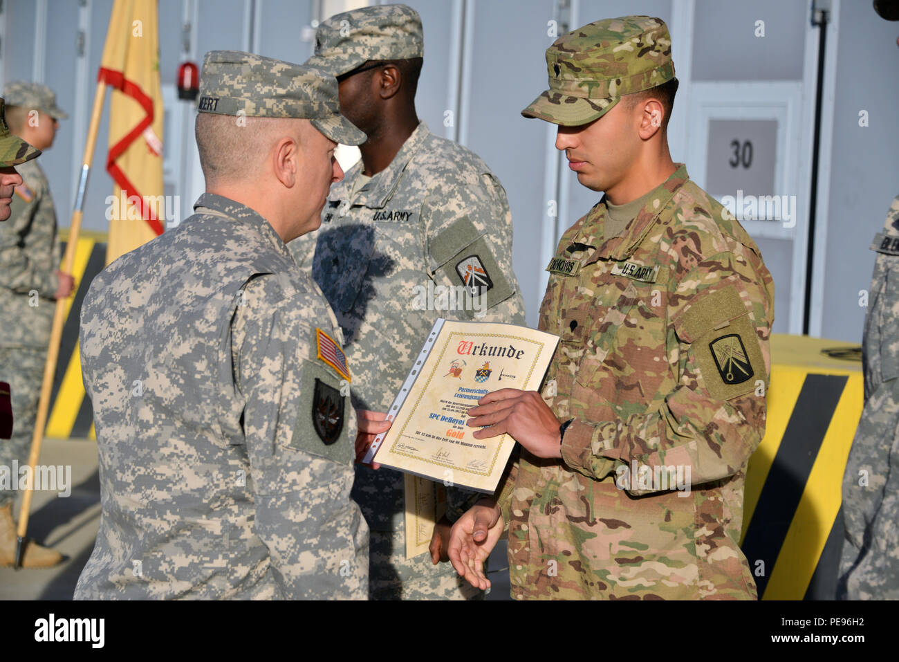 U.S. Army Lt. Col. Robb A. Meert (left), commander of 18th Combat ...