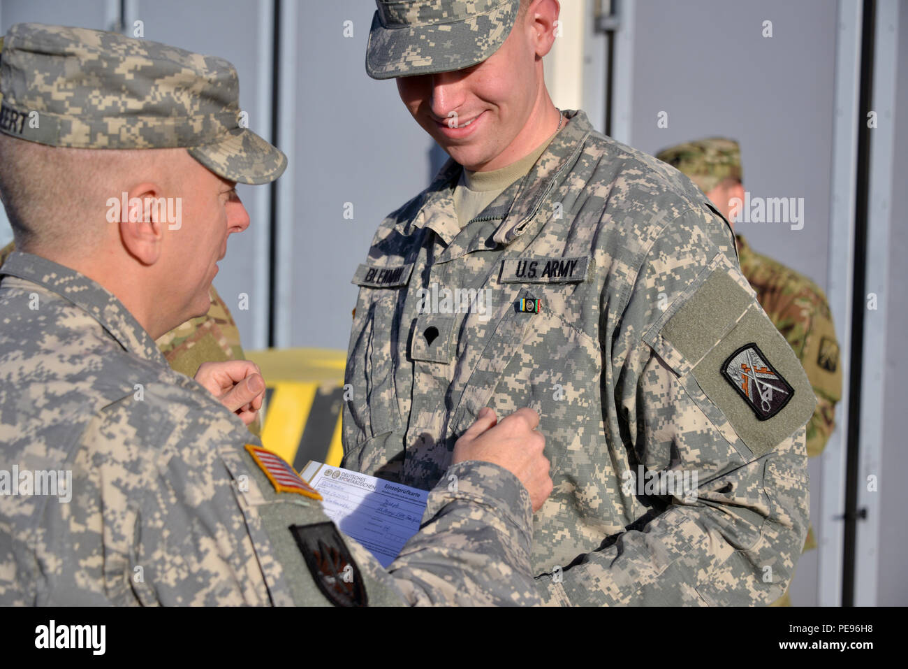 U.S. Army Lt. Col. Robb A. Meert (left), commander of 18th Combat ...