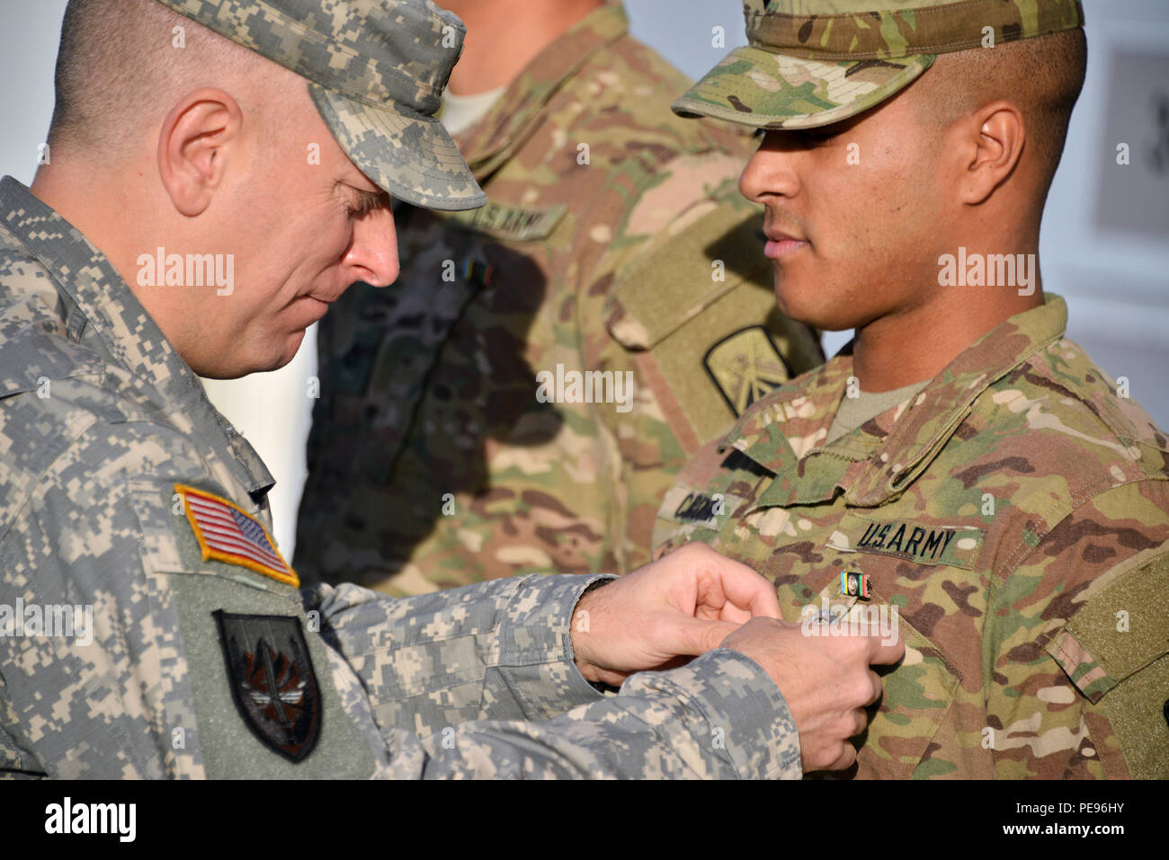 U.S. Army Lt. Col. Robb A. Meert (left), commander of 18th Combat ...