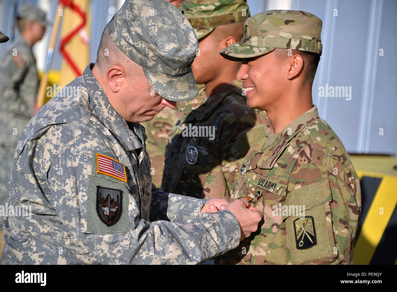 U.S. Army Lt. Col. Robb A. Meert (left), commander of 18th Combat ...