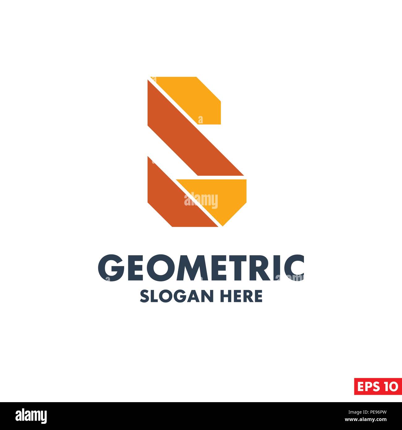Geometric logo design with typography and light background vector Stock ...