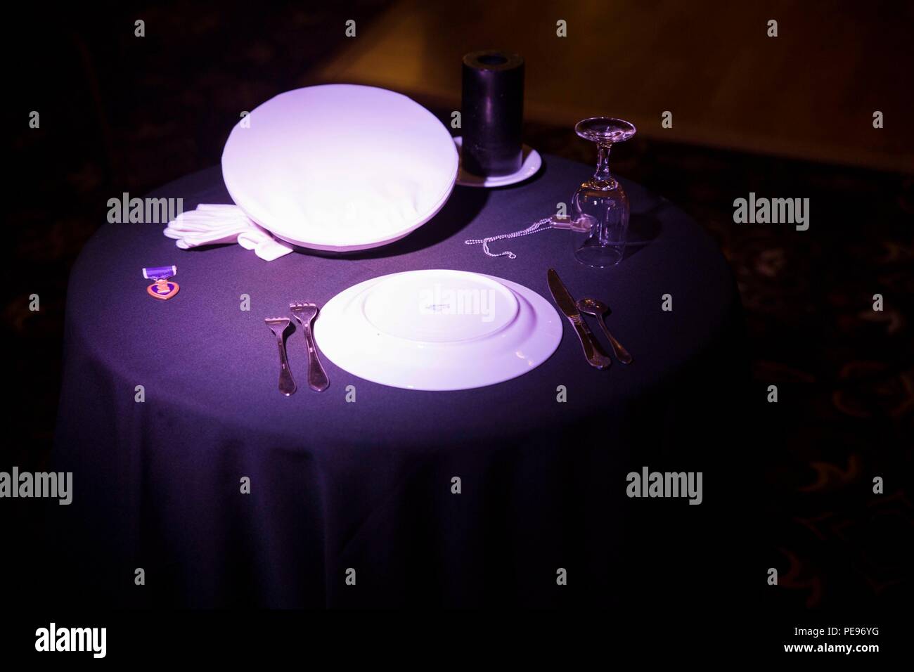 The prisoner-of-war table sits on display during the 240th Marine Corps ...