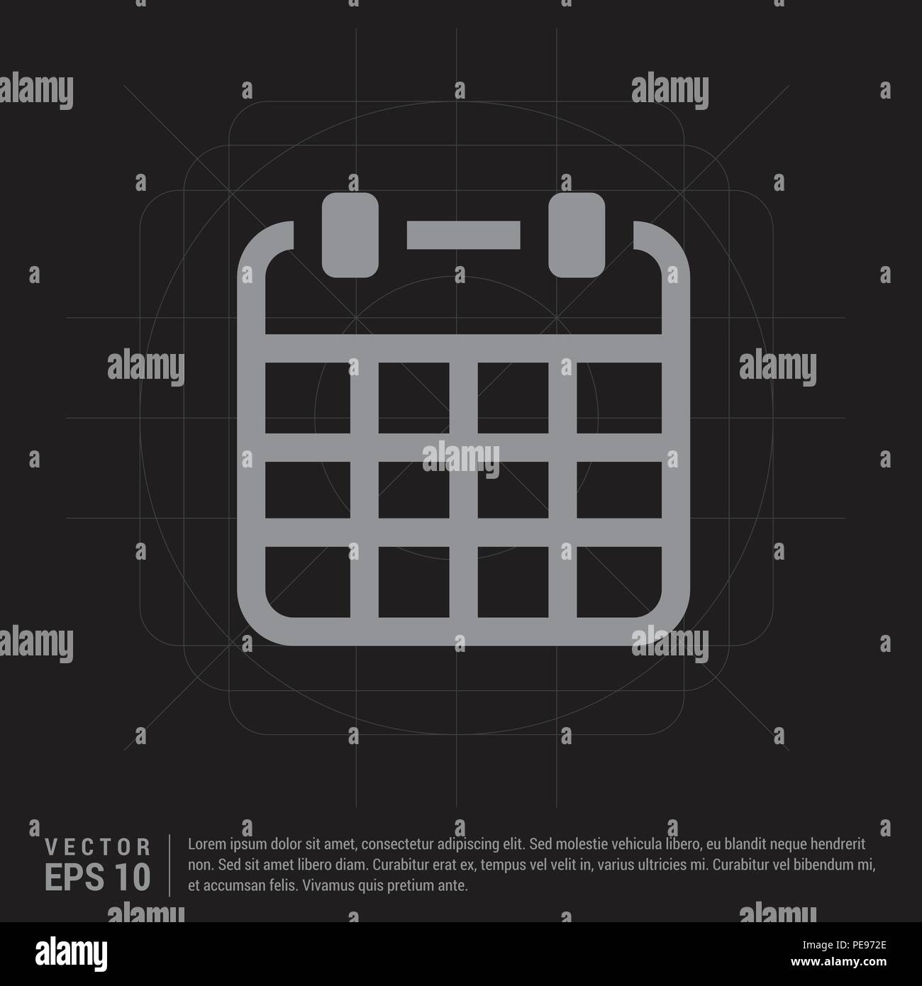 Calendar Icon - Black Creative Background - Free vector icon Stock ...
