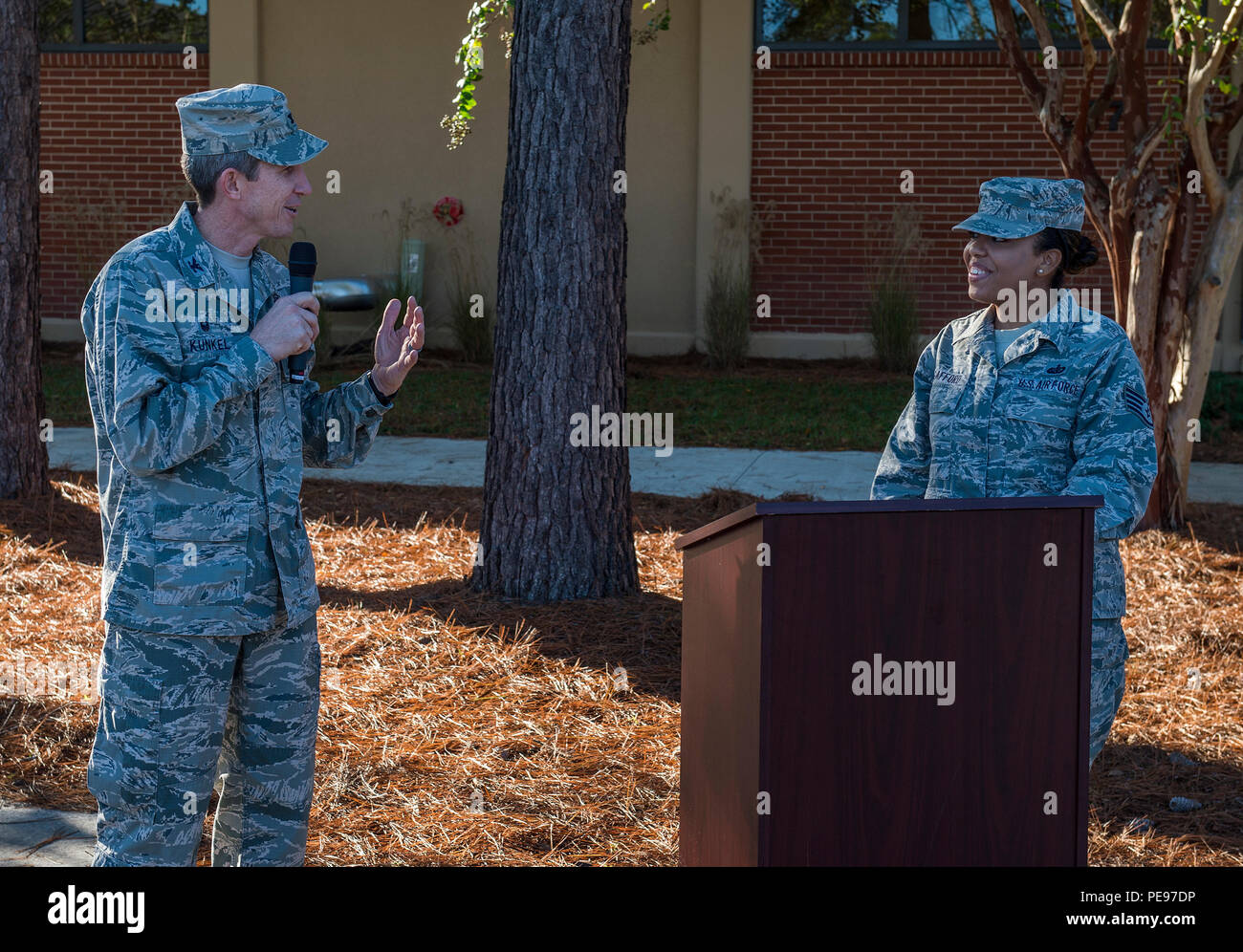 Col. Thomas Kunkel, 23rd Wing commander, thanks Staff Sgt. Maria ...