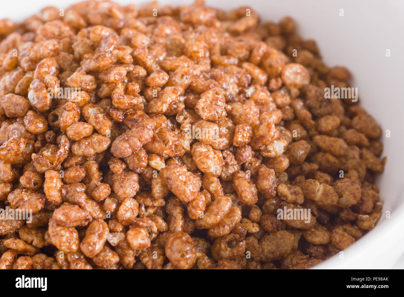 Chocolate flavoured crispy rice breakfast cereal Stock Photo - Alamy