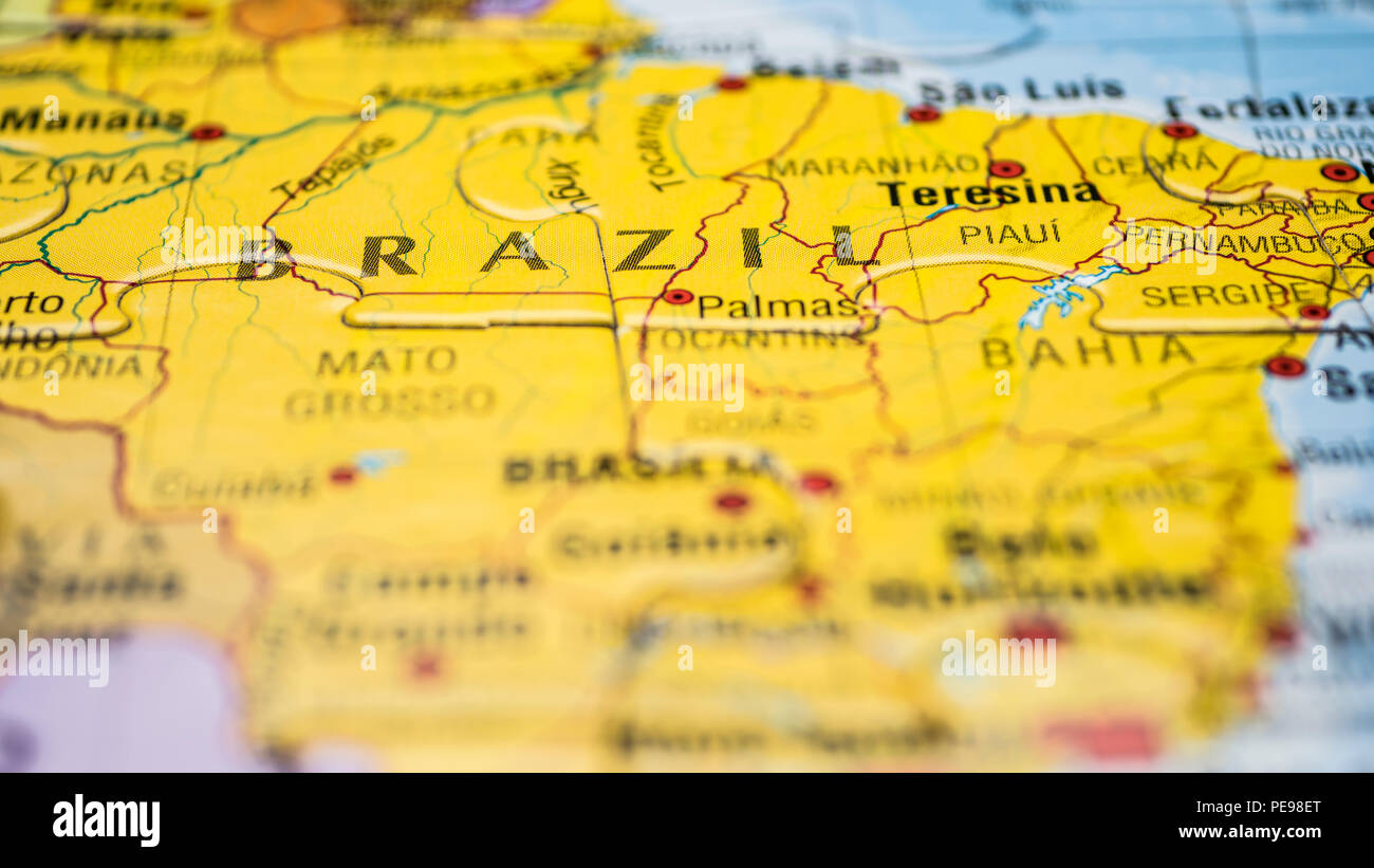 Brazil, in South America, on the Map Stock Photo - Alamy