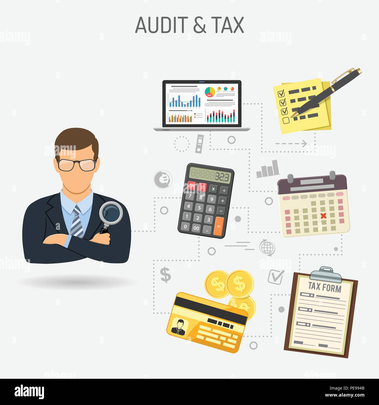 Auditing, Tax process, Accounting Banner Stock Vector Image & Art - Alamy