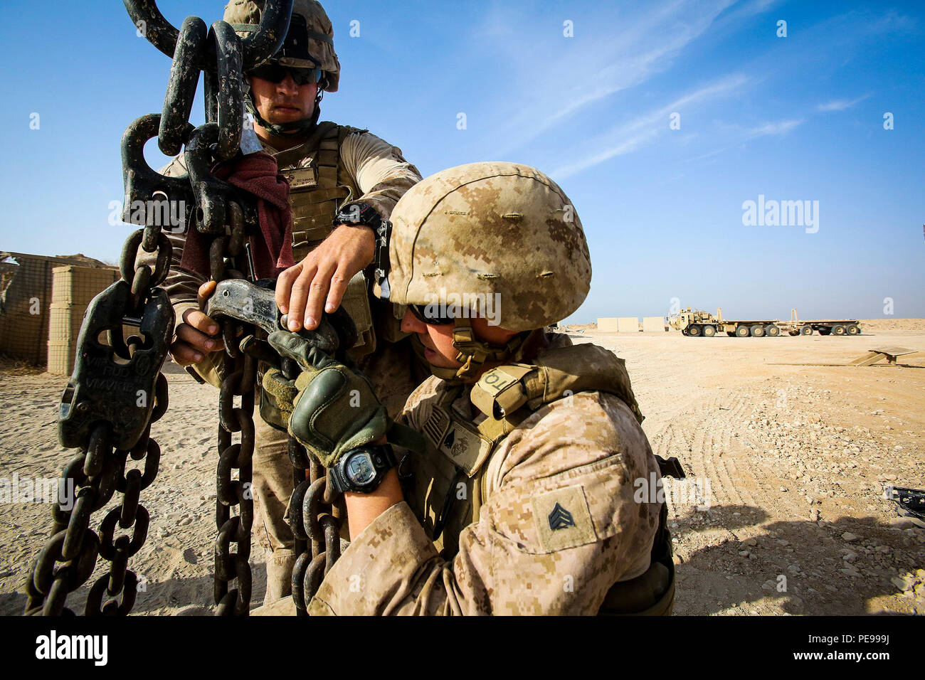 U.S. Marine Sgt. Zackary Cleveland, a motor transport operator with ...