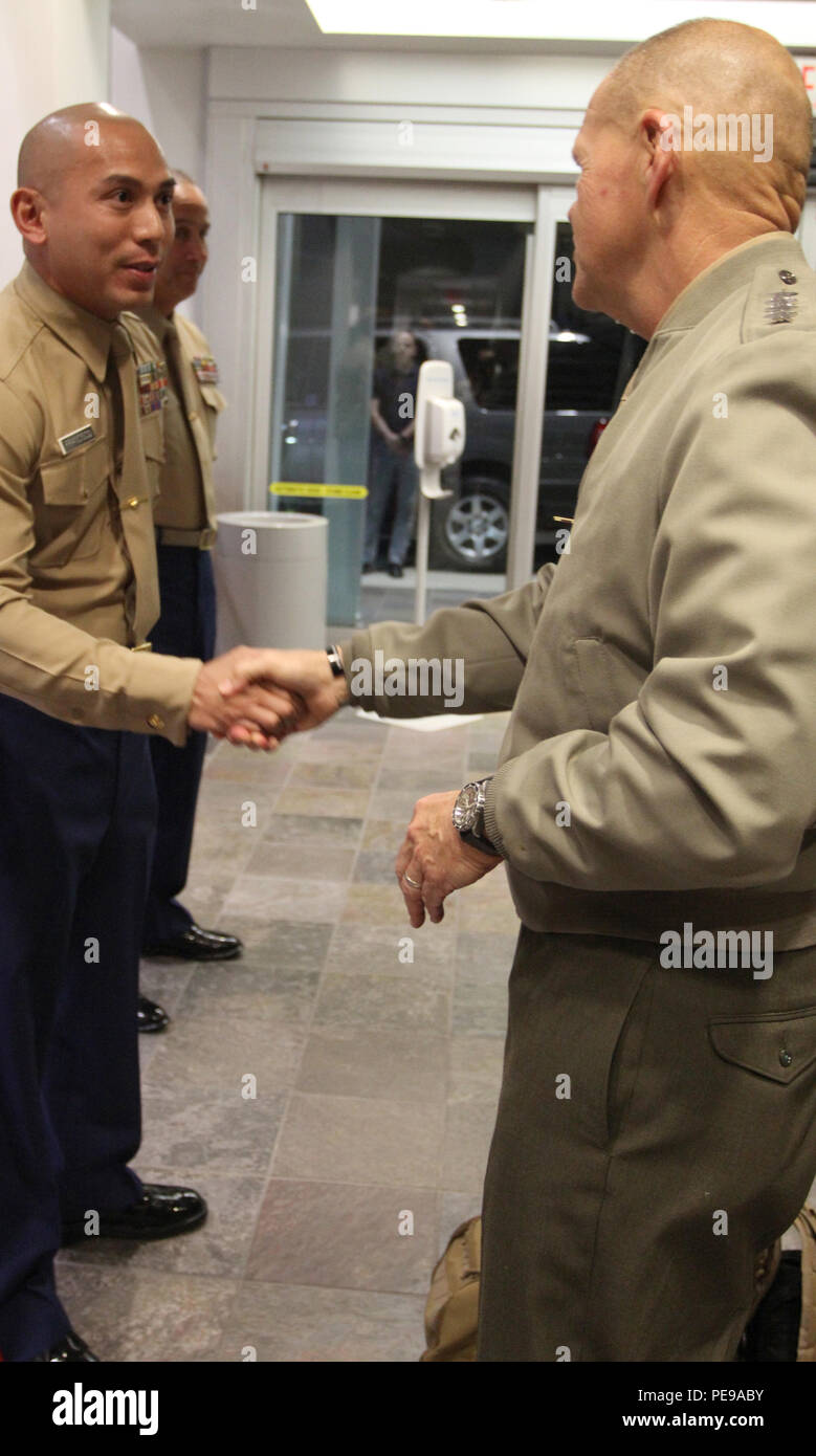 Commandant of the Marine Corps, Gen. Robert B. Neller, presents Gunnery ...