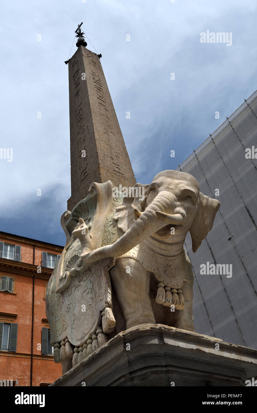 elephant and obelisk;sculpture;minerva square;bernini;rome;italy Stock ...