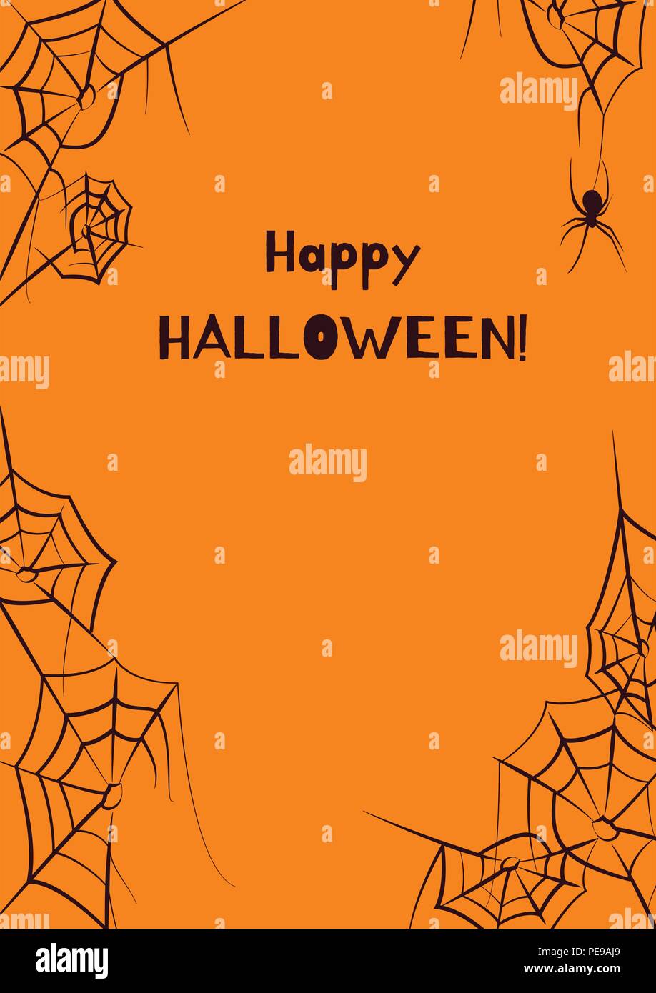 Vector Frame of Spider Webs and Spider Stock Vector Image & Art - Alamy