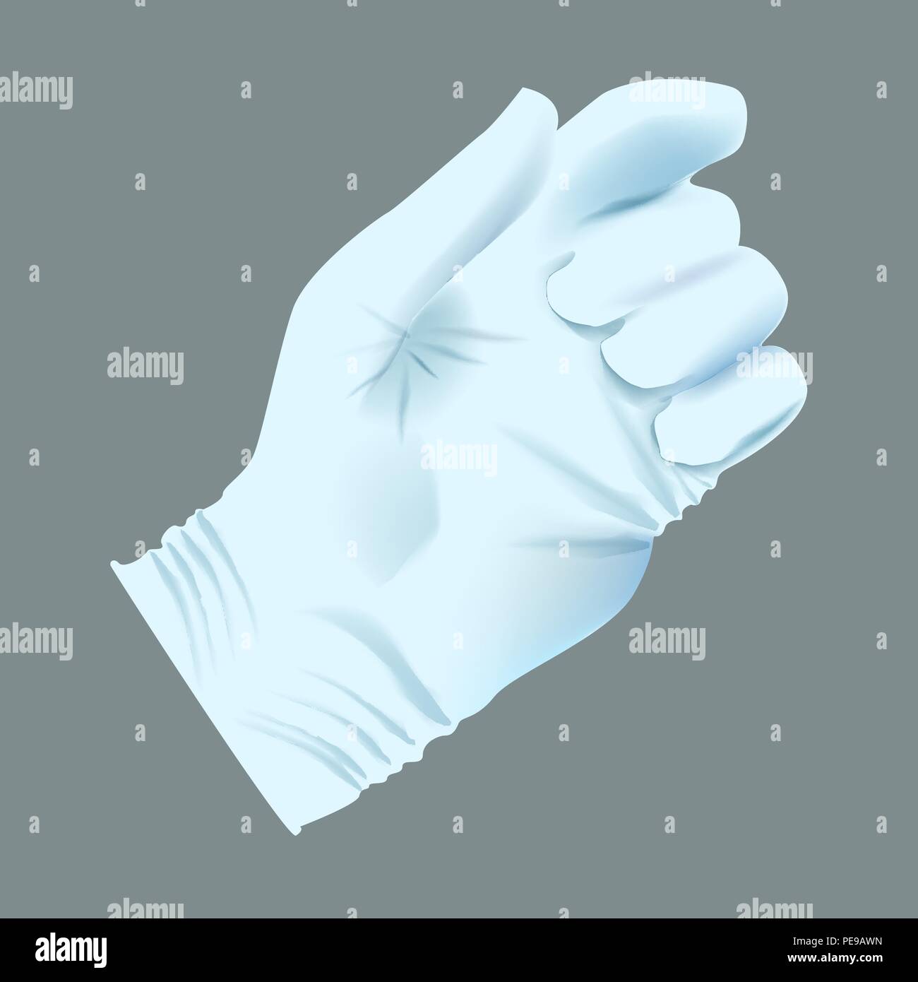Vector Realistic human hand with medical glove holding position Stock ...