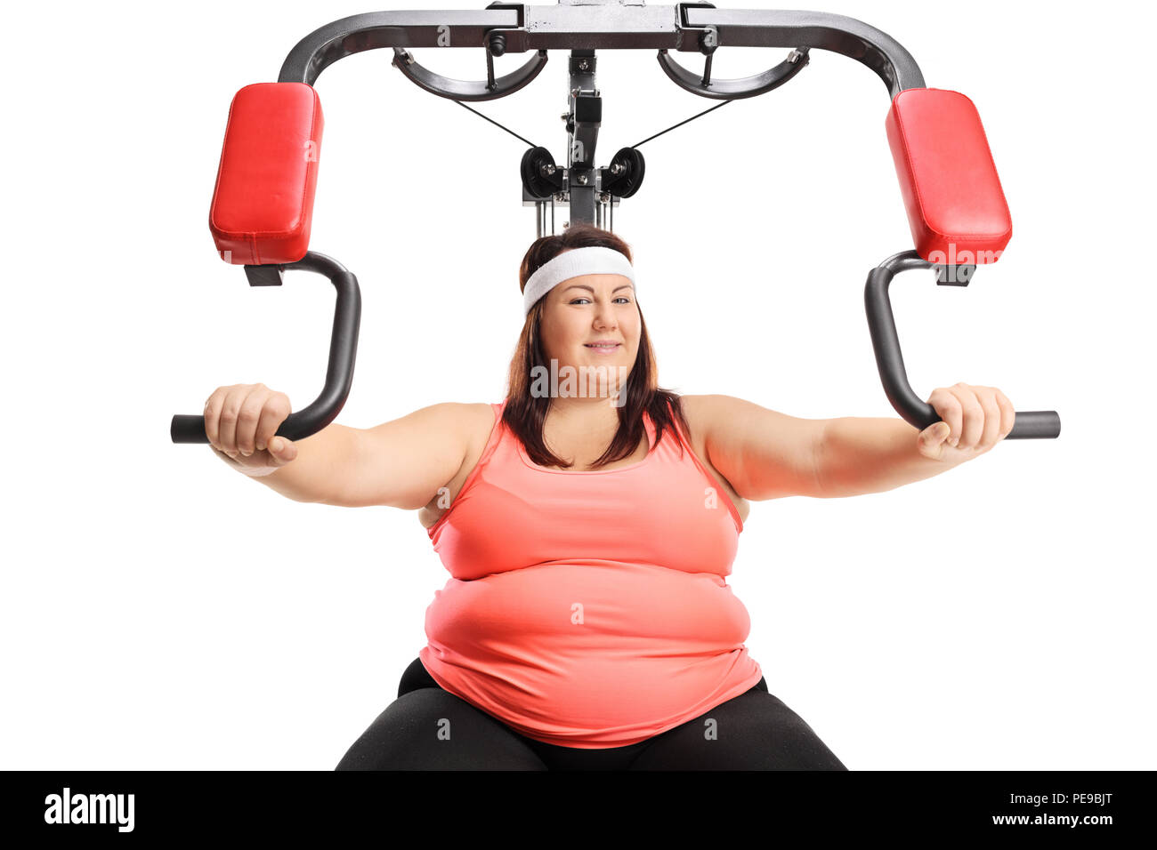 Fitness fat girl exercising gym hi-res stock photography and images - Alamy
