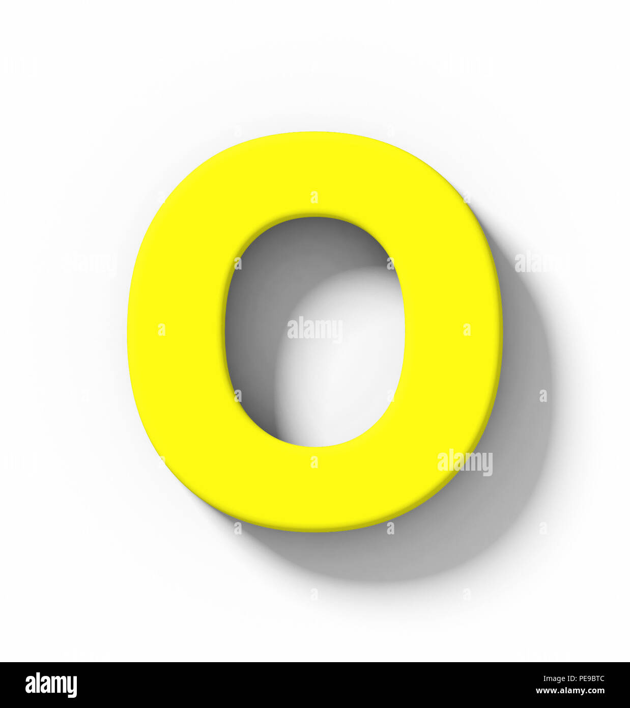 letter O 3D yellow isolated on white with shadow - orthogonal ...
