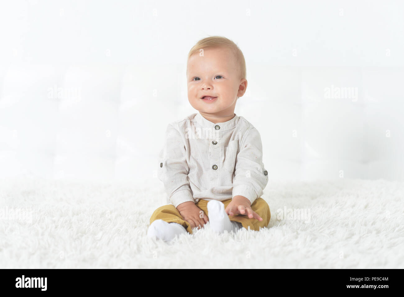 Portrait of a cute beautiful baby boy Stock Photo - Alamy